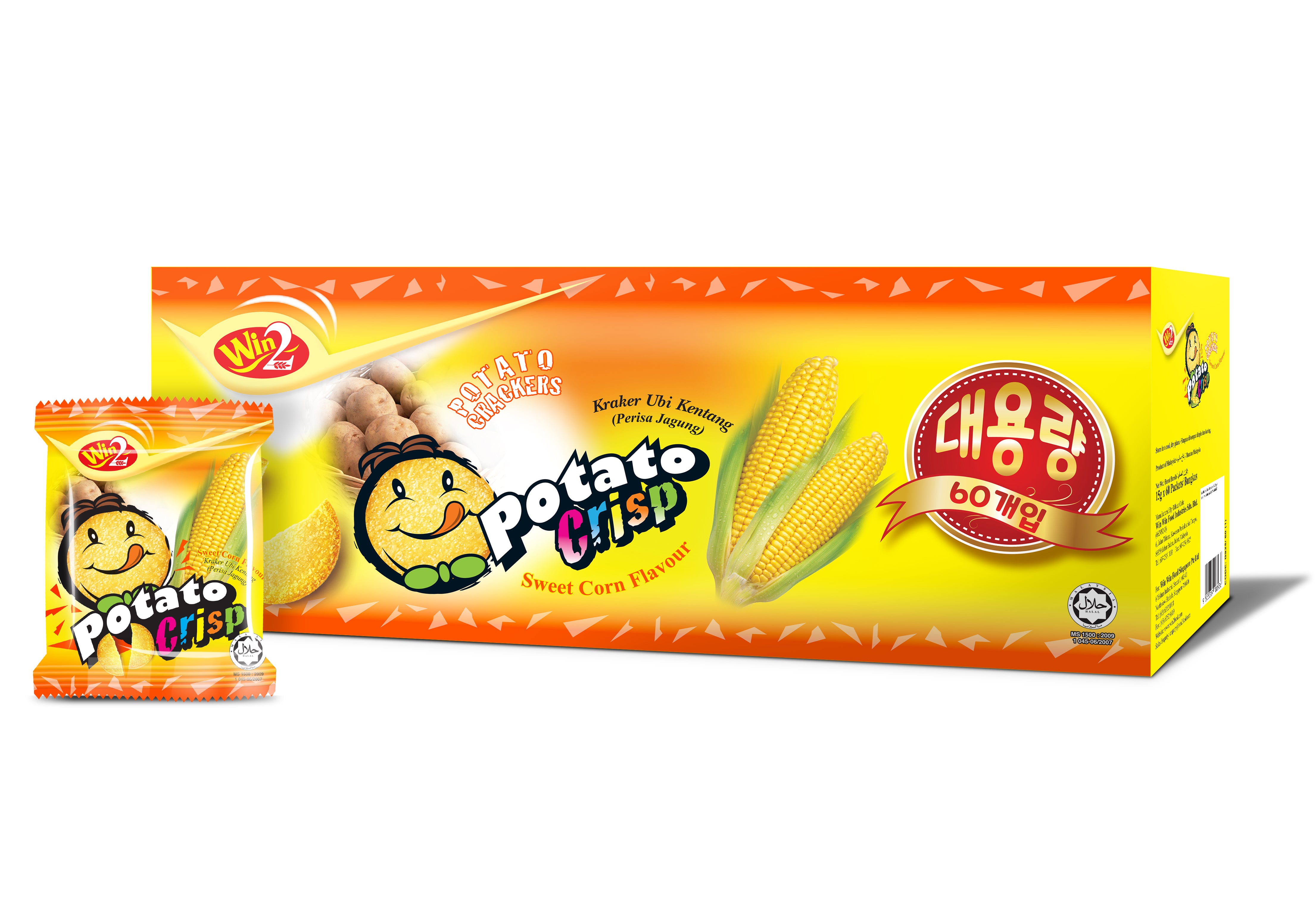 Win2 Potato Crisp Cracker Sweet Corn Flavour 600g – Winmart