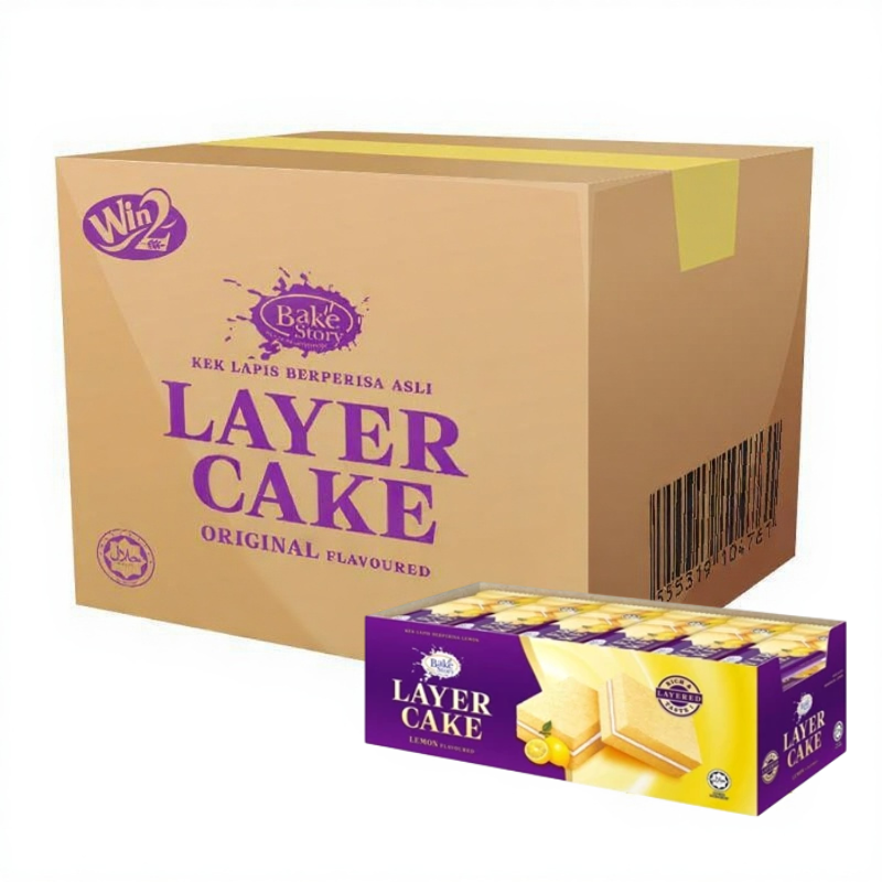 (Carton) Win2 Bake Story Flavoured Layer Cake - Lemon (16g x 24pkts ...